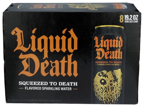 Liquid Death Water Sparkling Squeezed to Death 8 Pack (3 Pack) 153.6 fl ...