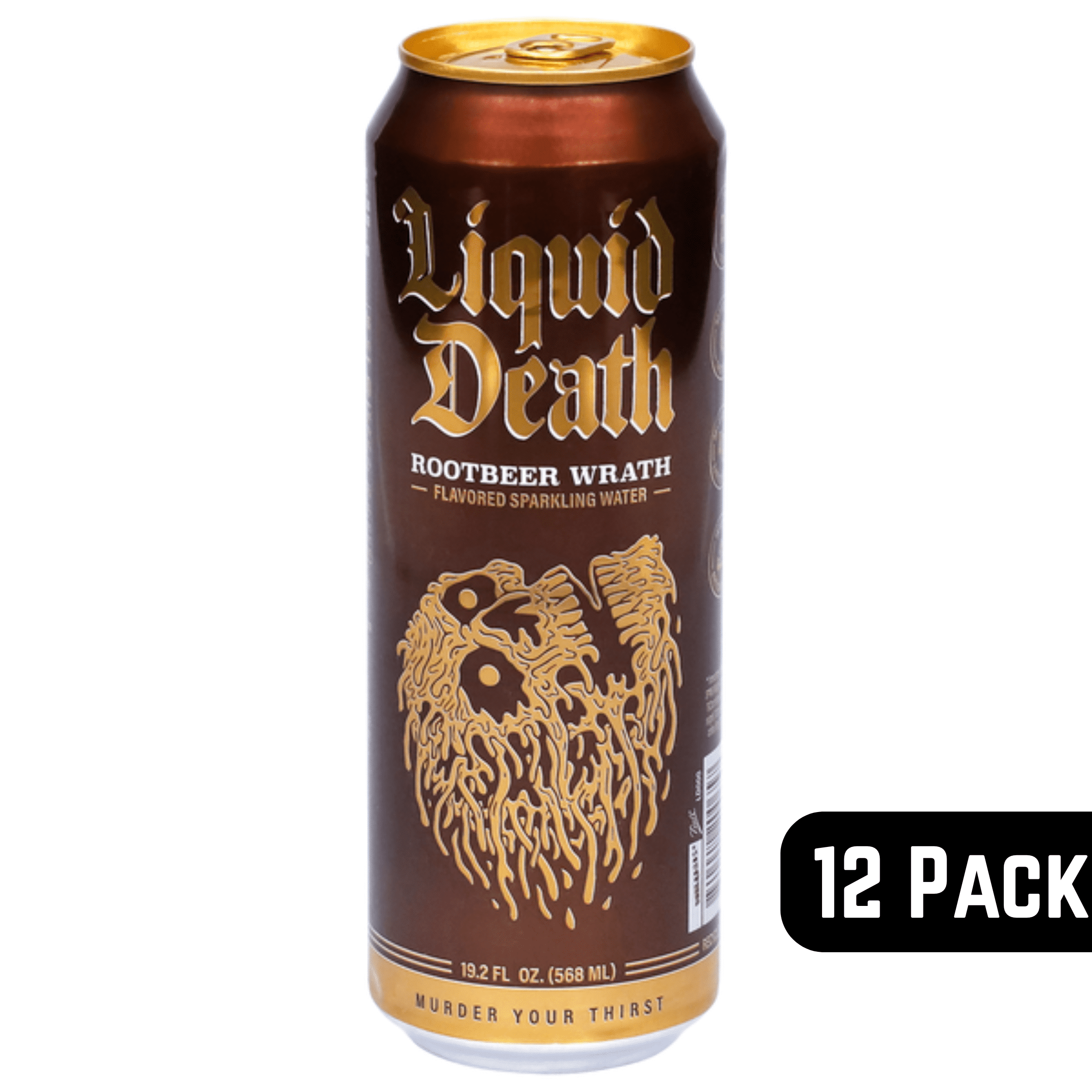 Liquid Death Wrath Root Beer Sparkling Water 19.2 fl oz – 12 Pack ...