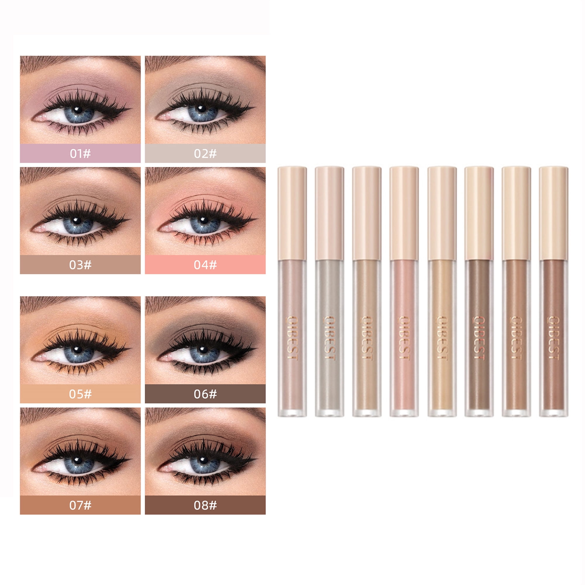 Liquid Eyeshadow Set 8 Colors Natural Matte Liquid Eyeshadow Long ...