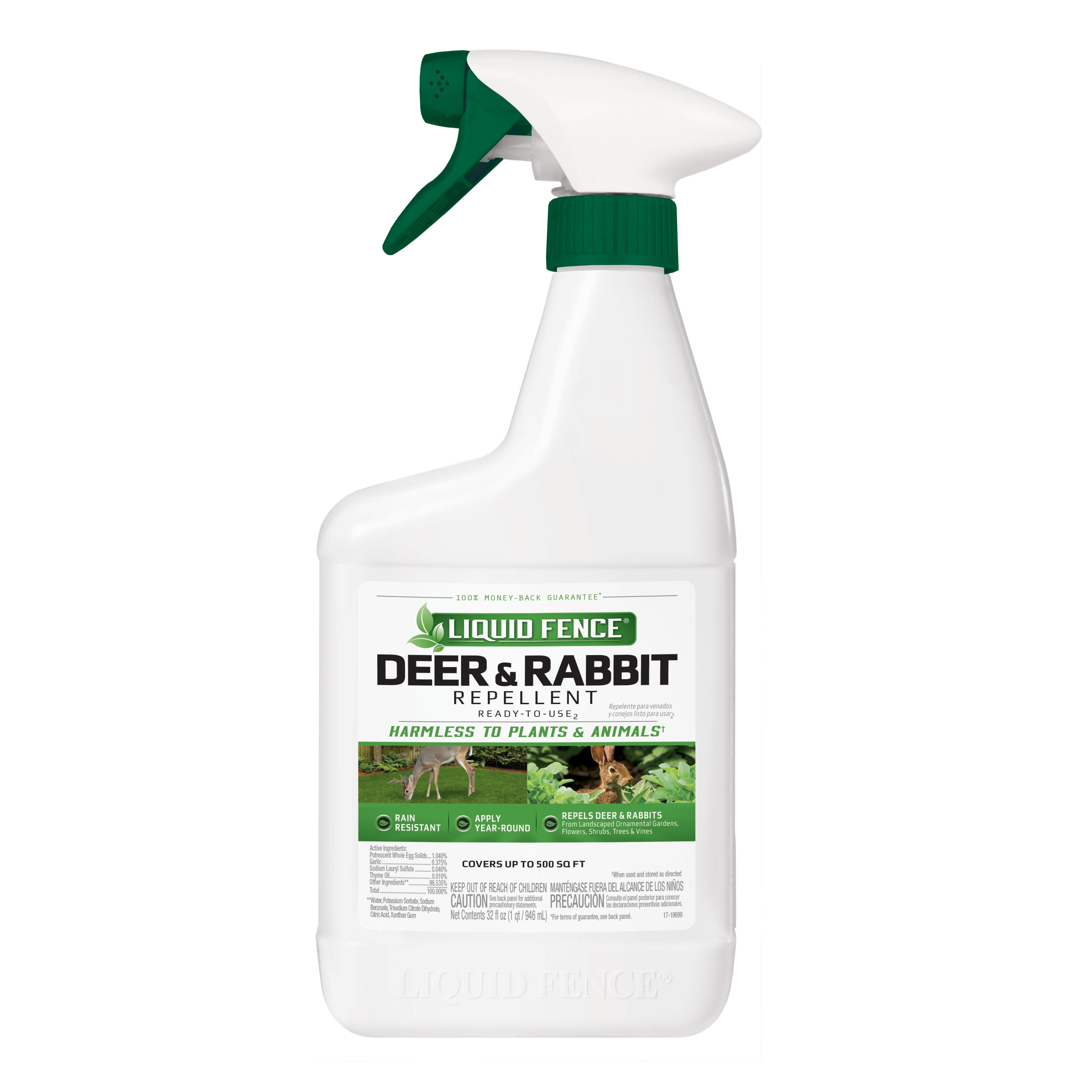 Liquid Fence Deer & Rabbit Spray Repellent, Invisible Wildlife ...