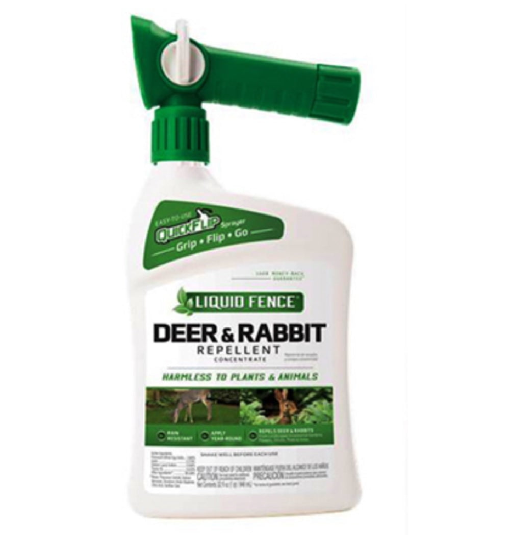 Liquid Fence HG-75044 Animal Repellent Liquid For Deer and Rabbits, 32 ...