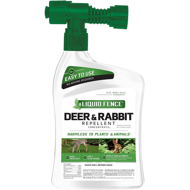 Liquid Fence HG-75044 Animal Repellent Liquid For Deer and Rabbits, 32 ...
