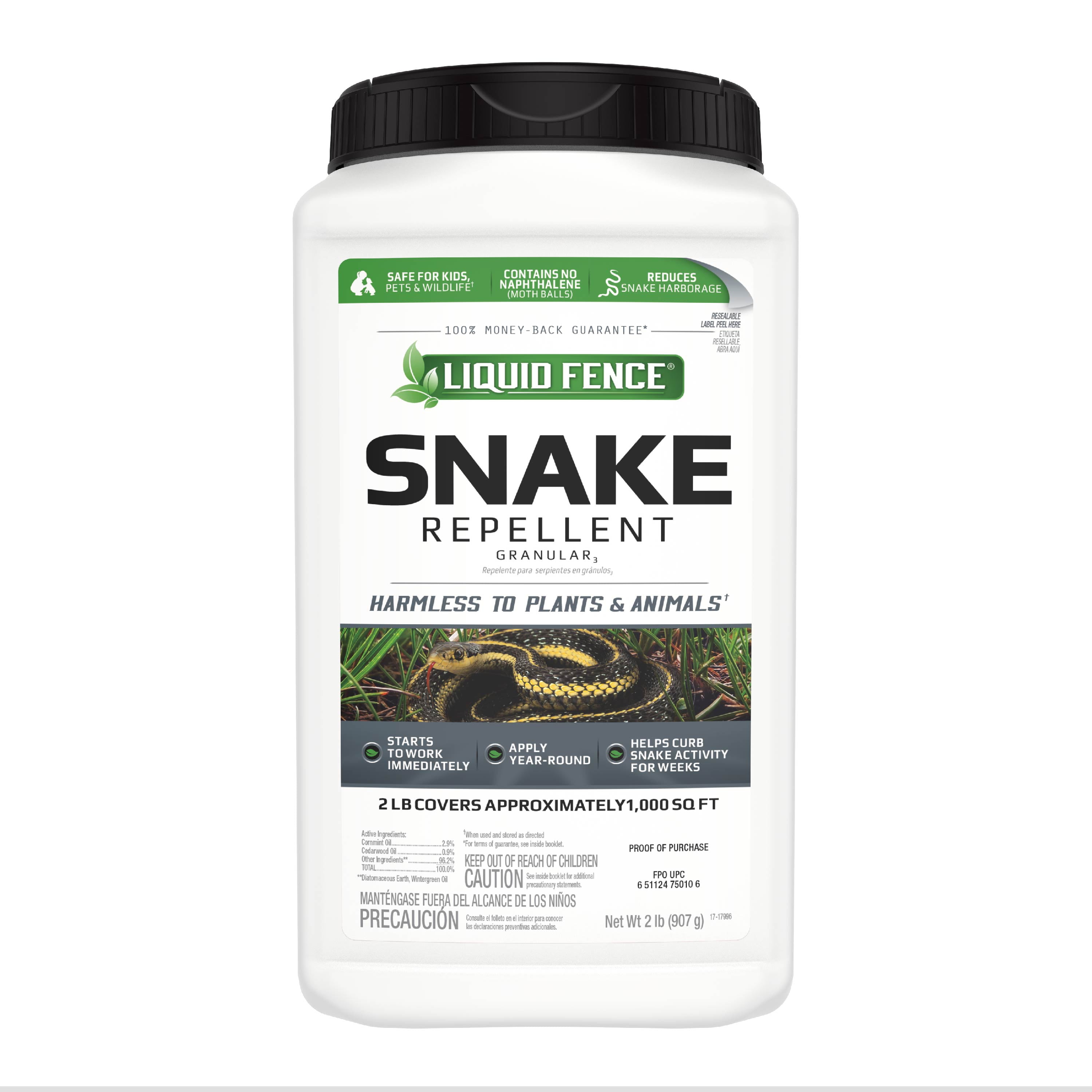 Liquid Fence Snake Repellent Granular, Naphthalene-Free Formula, 2 ...