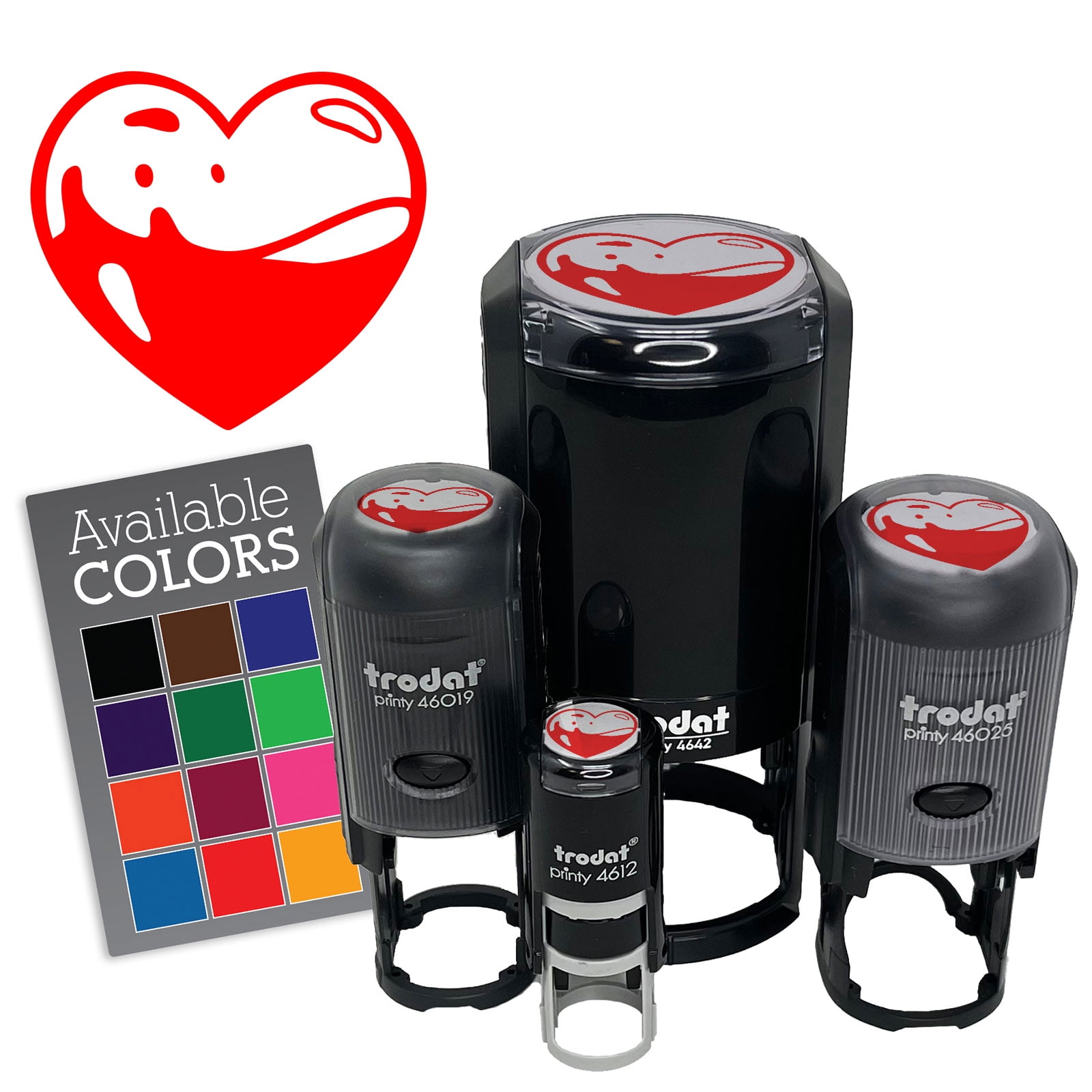 Liquid Filled Heart Blood Health Life Self-Inking Rubber Stamp for ...