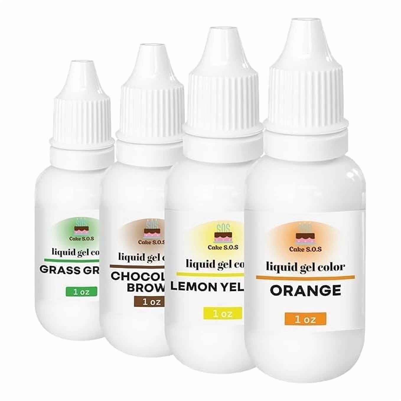 Liquid Gel Food Colors Set #3 for Cake and Cookie Decorating, 2-Bottles ...