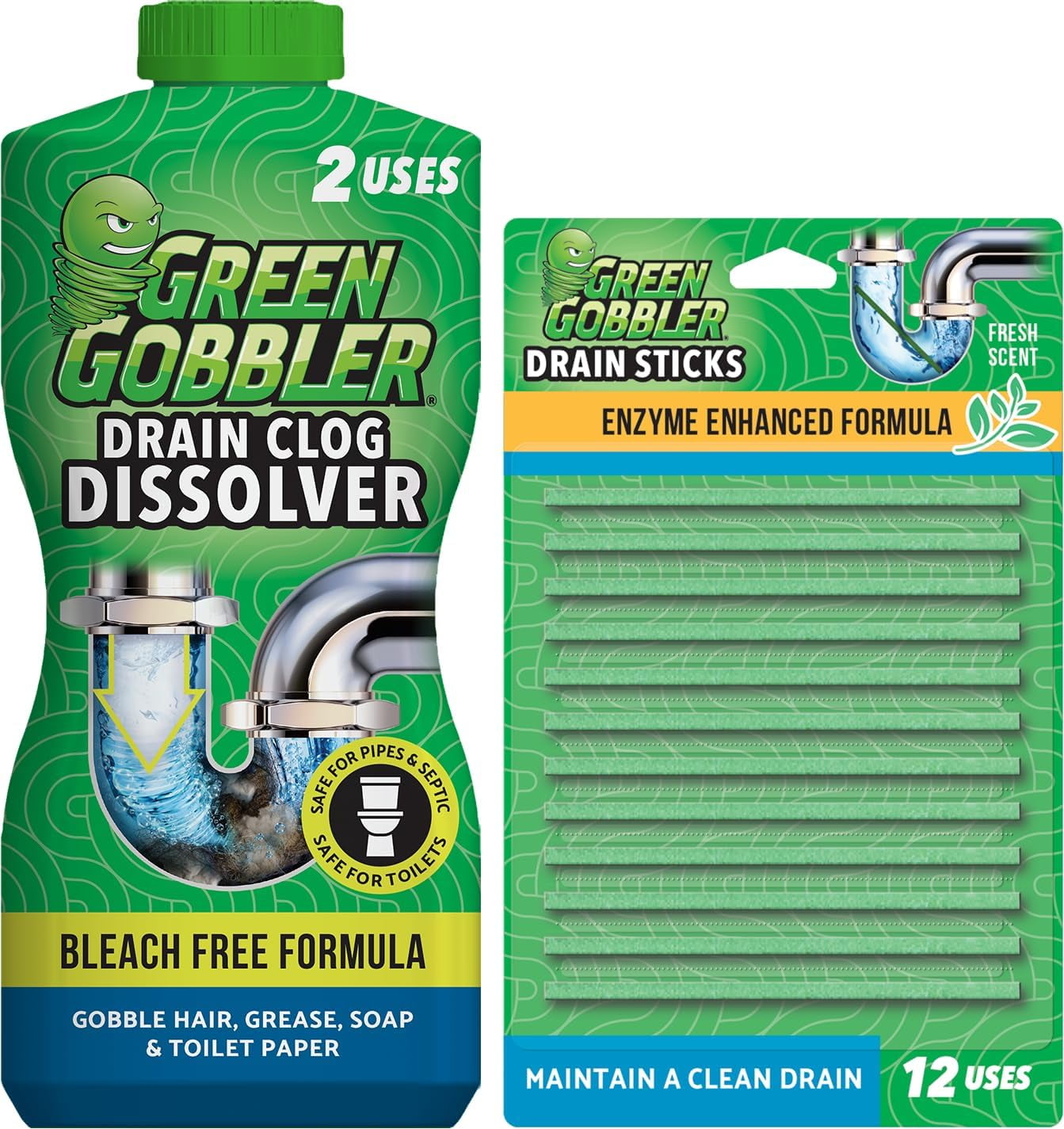 Liquid Hair Drain Clog Remover | For Toilets, Sinks, Tubs & Fresh Scent ...