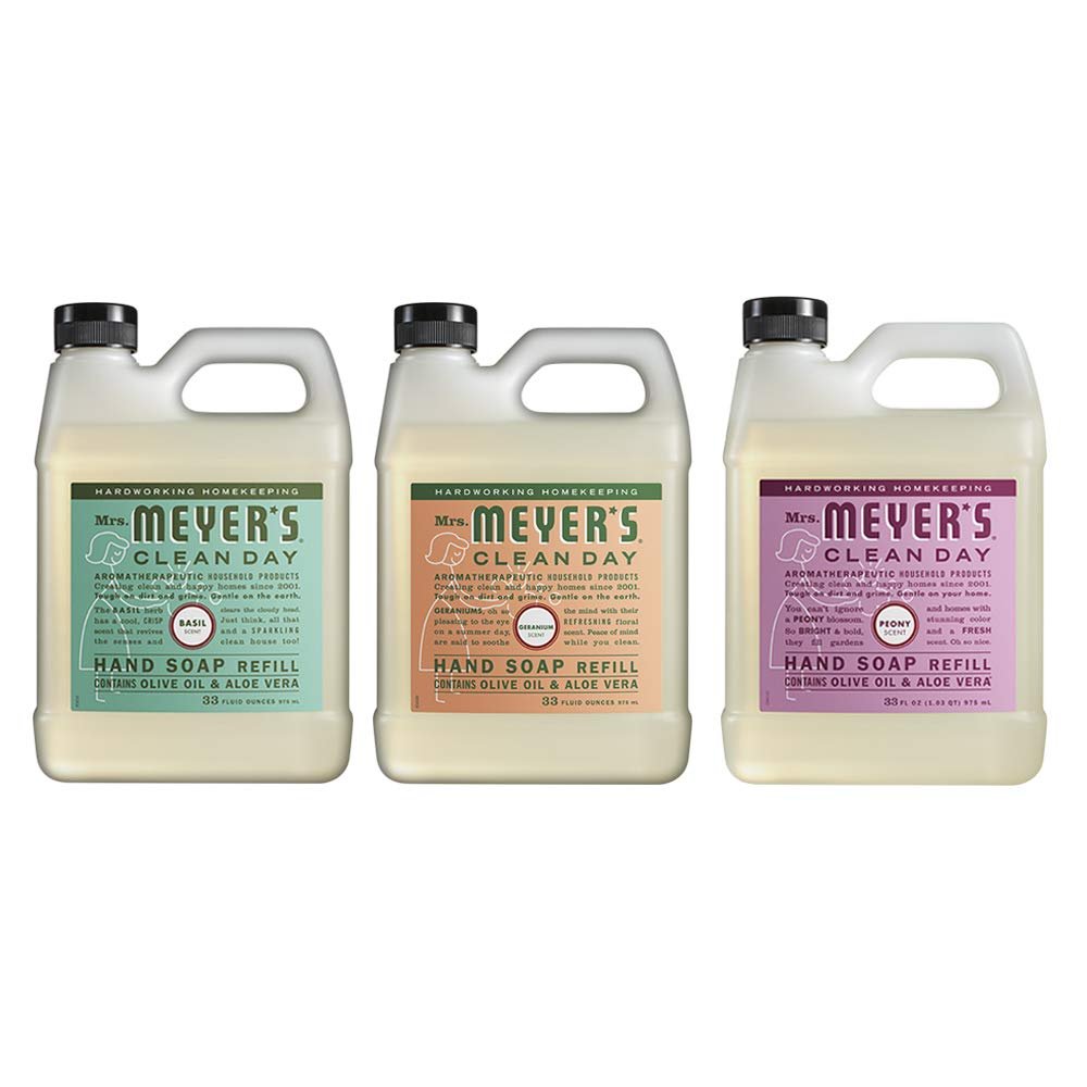 Liquid Hand Soap Refill, 1 Pack Basil, 1 Pack Geranium, 1 Pack Peony ...