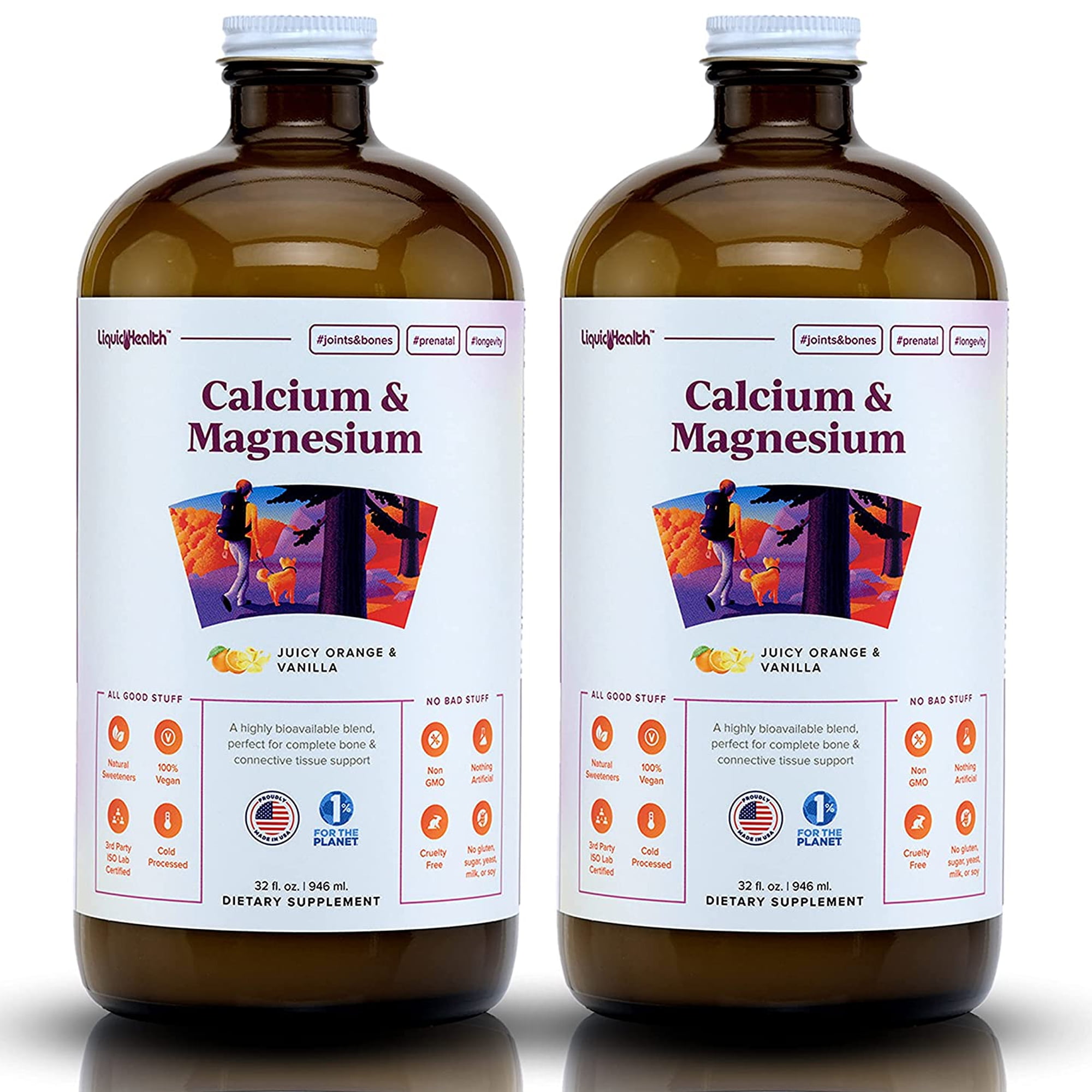 Liquid Health Vegan Formula - Calcium & Magnesium, Vitamin D3, Joint ...