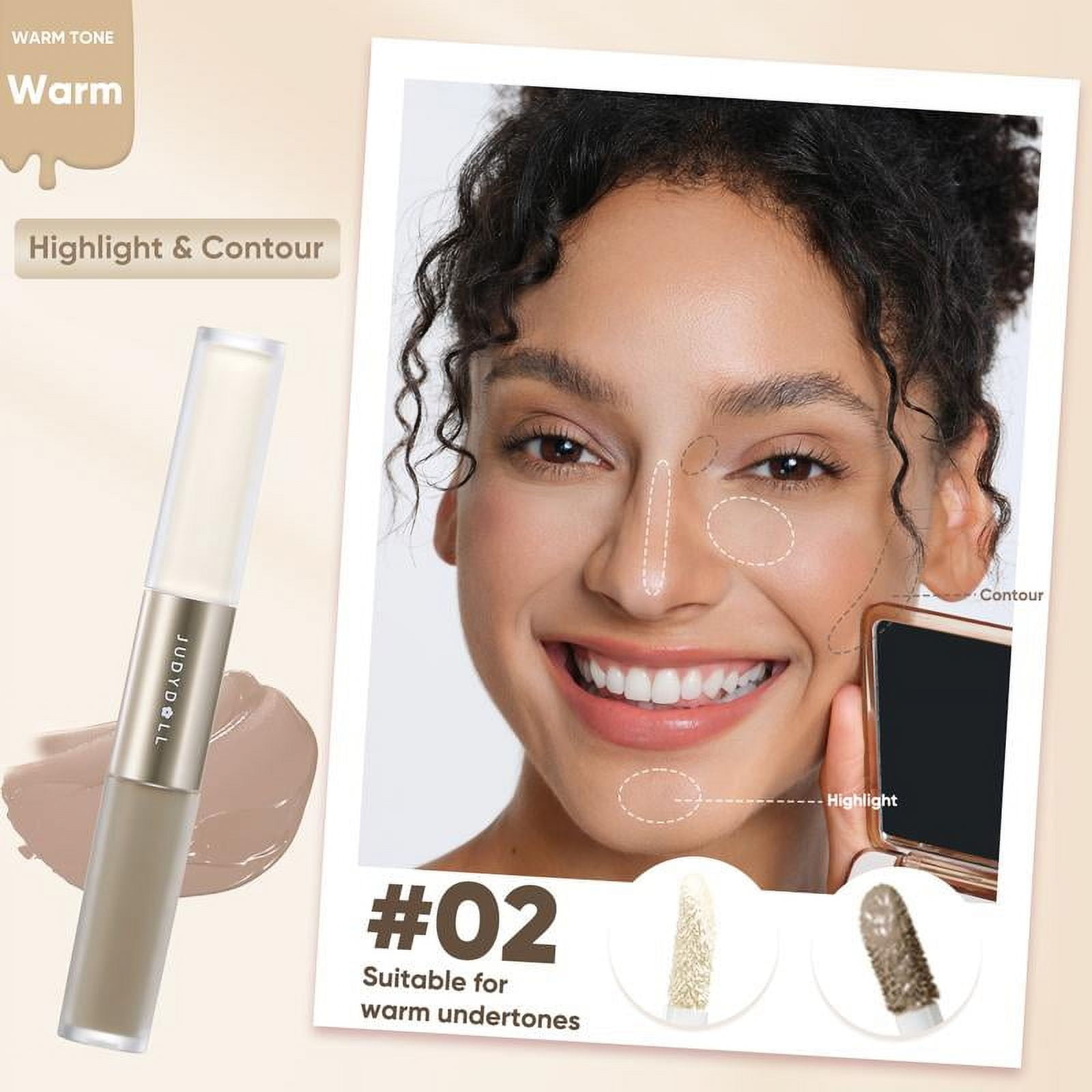 Liquid Highlighter & Contour Duo, Dual-Ended Highlighter Liquid ...