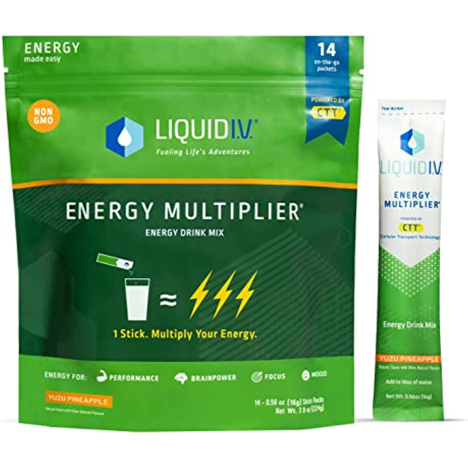 Liquid I.V. Energy Multiplier | Matcha Green Blend | Natural Caffeine ...