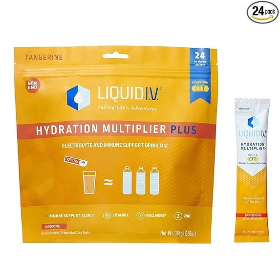 Liquid I.V. Hydration Multiplier Plus Immune Support, 24 Serving ...