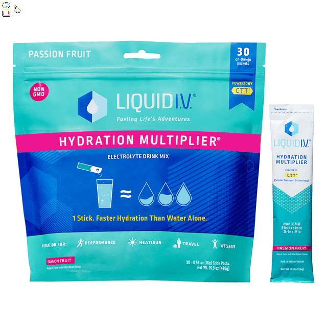Liquid I.V. Hydration Multiplier, 30 Individual Serving Stick Packs in ...