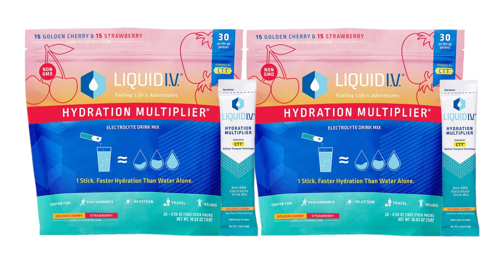 Liquid I.V. Hydration Multiplier 30 Individual Serving Stick Packs in ...