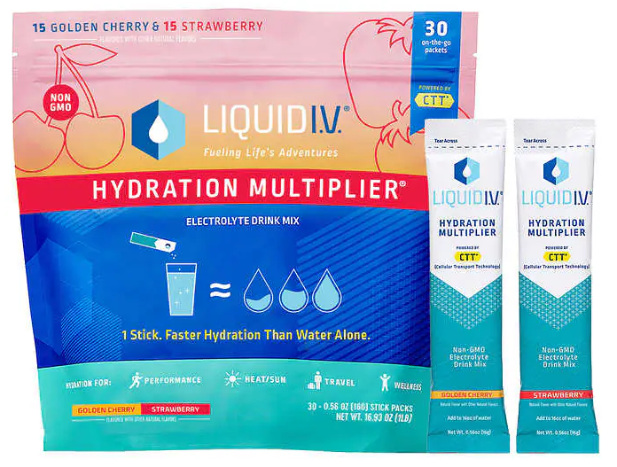 Liquid I.V. Hydration Multiplier, Electrolyte Mix, 30 Serving Stick ...