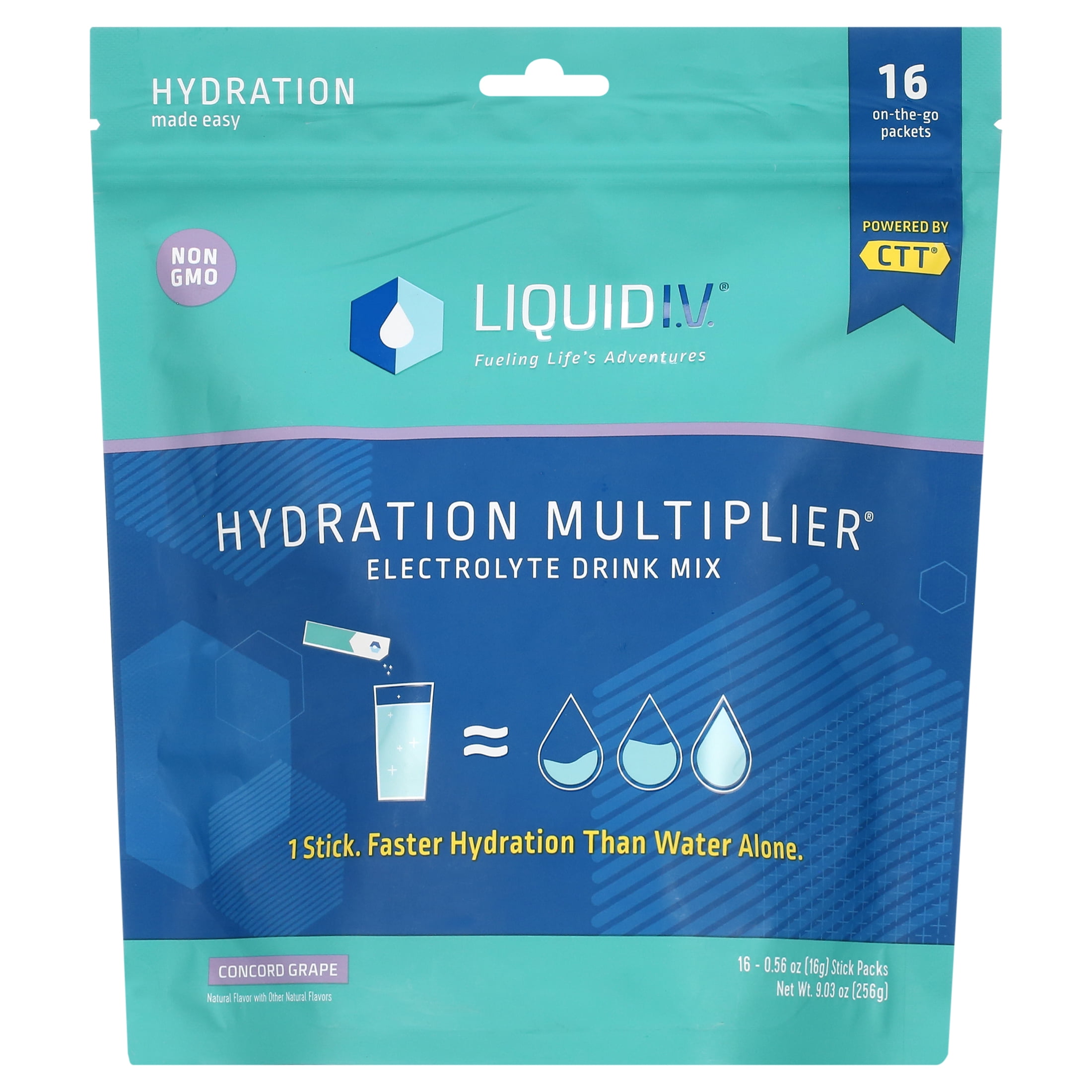 Liquid I.V. Hydration Multiplier, Concord Grape, Electrolyte Mix, Non ...