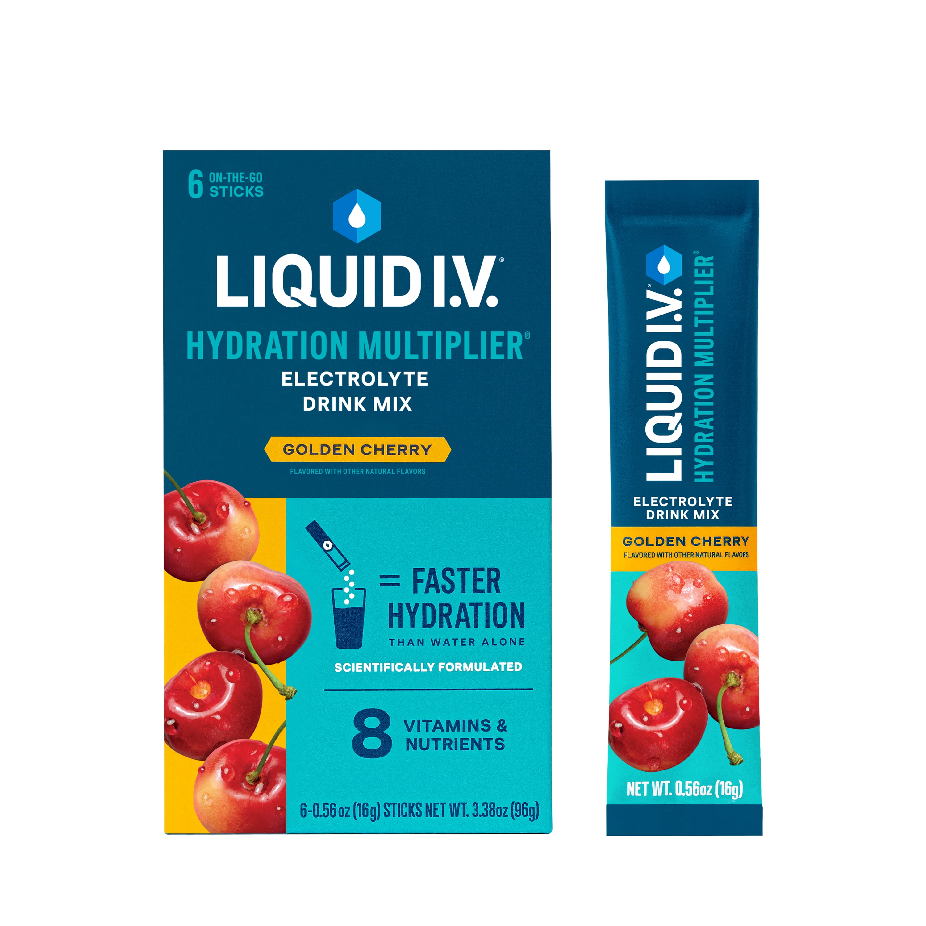 Liquid I.V.® Golden Cherry Hydration Multiplier® Powdered Electrolyte Drink Mix, 6 Count Packets ...
