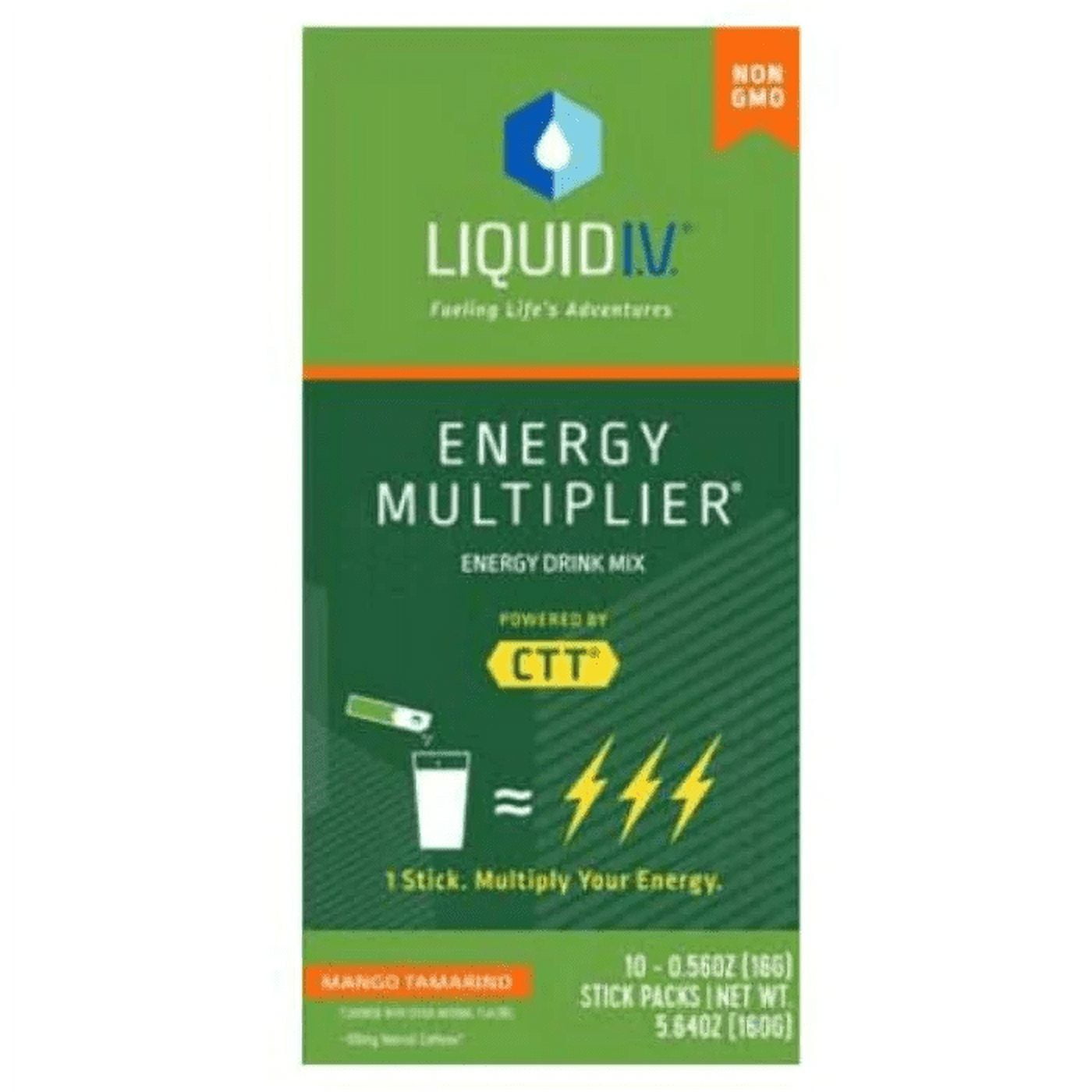 Liquid I.V. Hydration Multiplier + Energy Electrolyte Powder Packet ...