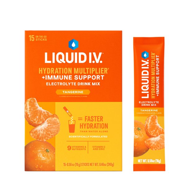 Liquid I.V.® Tangerine Hydration Multiplier® +Immune Support Powdered ...