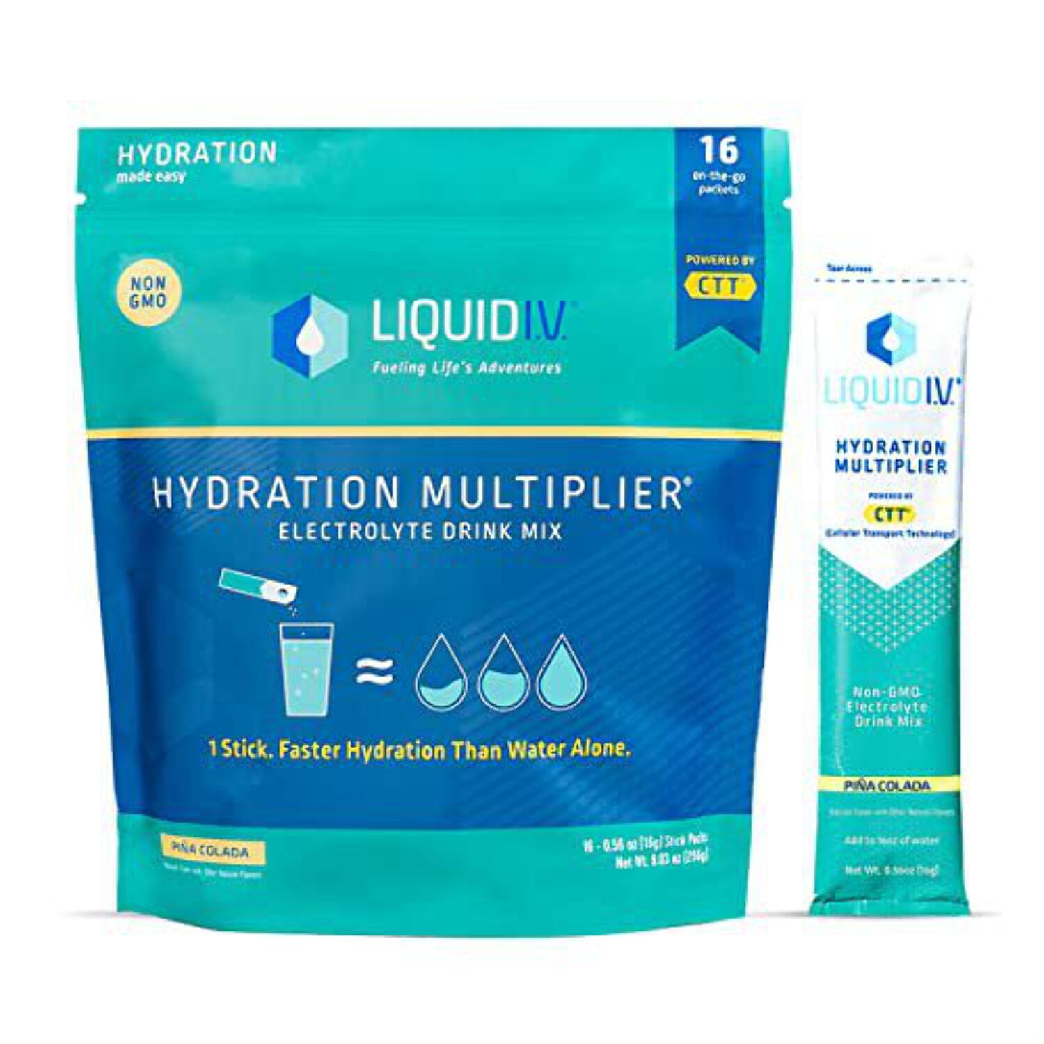 Liquid I.V. Hydration Multiplier, Pina Colada - Electrolyte Packs - 16 ...