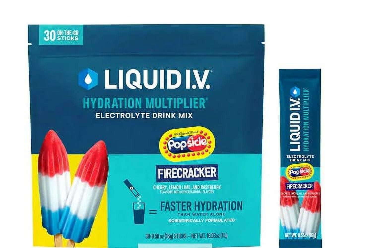 Liquid I.V. Hydration Multiplier Popsicle Firecracker - 16PK - Walmart.com