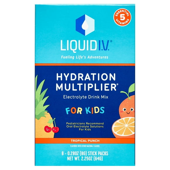 Liquid I.V. Hydration Multiplier for Kids, Electrolyte Powder Packet ...