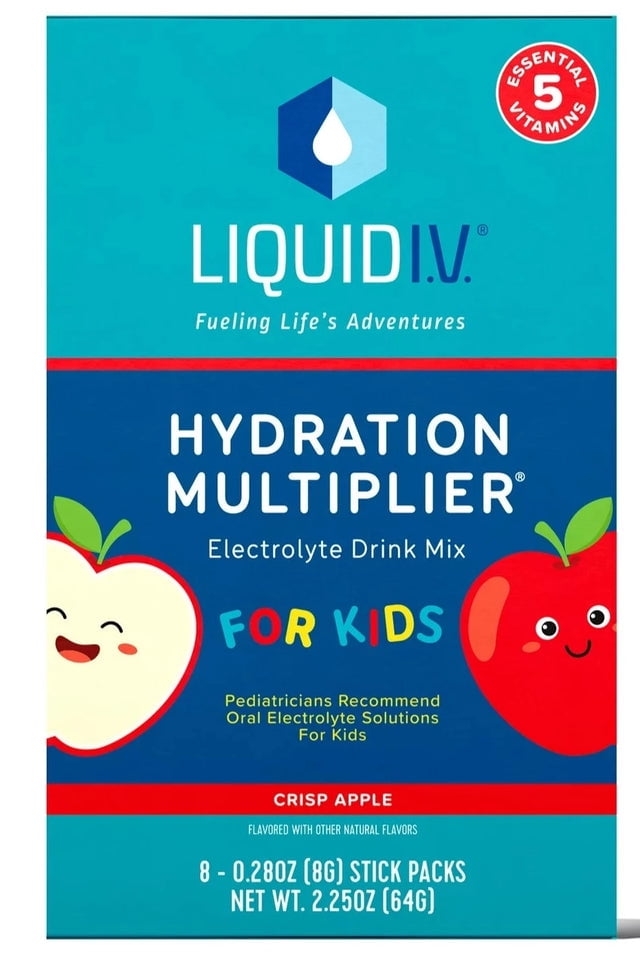 Liquid I.V. Kids Crisp Apple 8 ct 2.25 oz (Pack of 4) - Walmart.com
