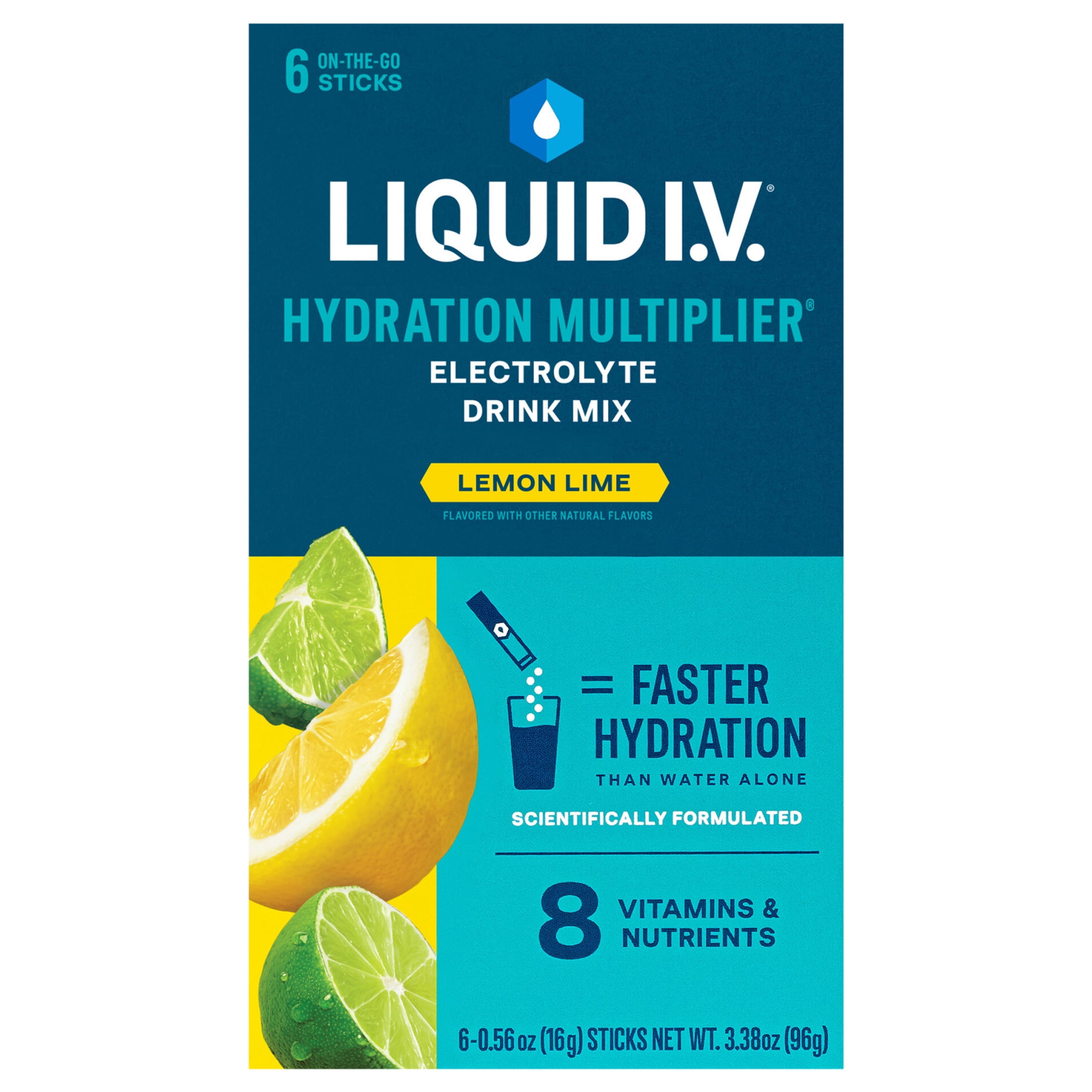 Liquid I.V. Hydration Multiplier Powdered Electrolyte Drink Mix Lemon ...