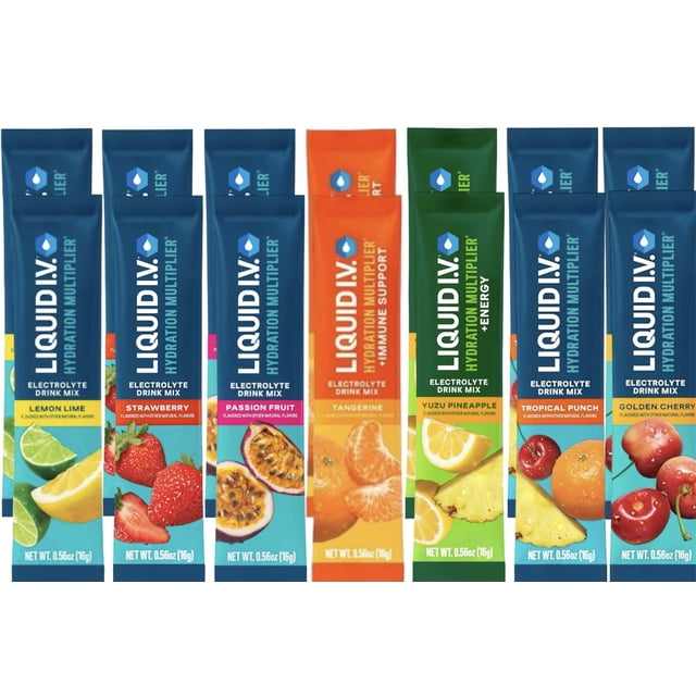 Liquid I.V. Variety Pack - Lemon Lime, Passion Fruit, Strawberry ...