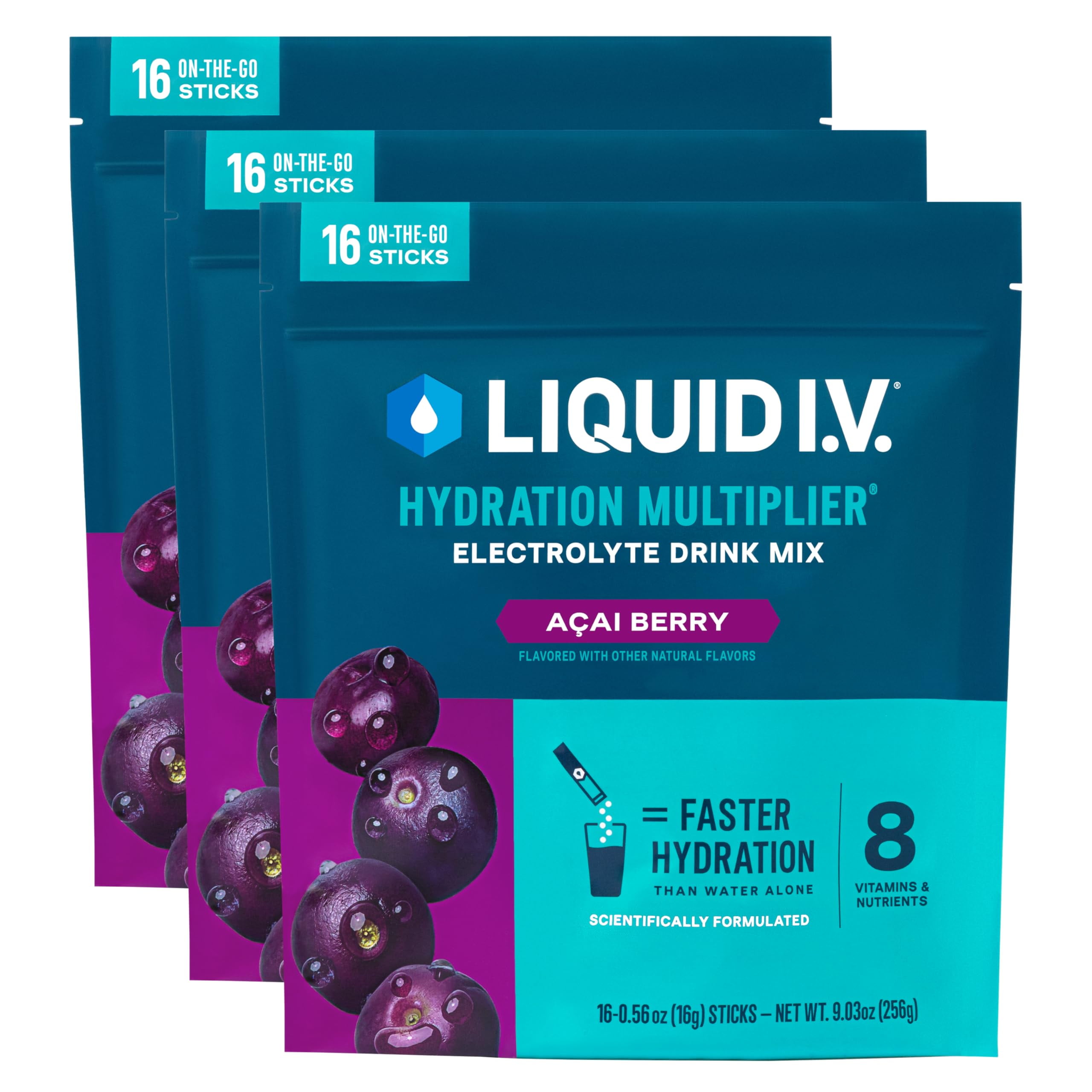 Liquid I.V.(r) Hydration Multiplier - Acai Berry | Electrolyte Powder ...