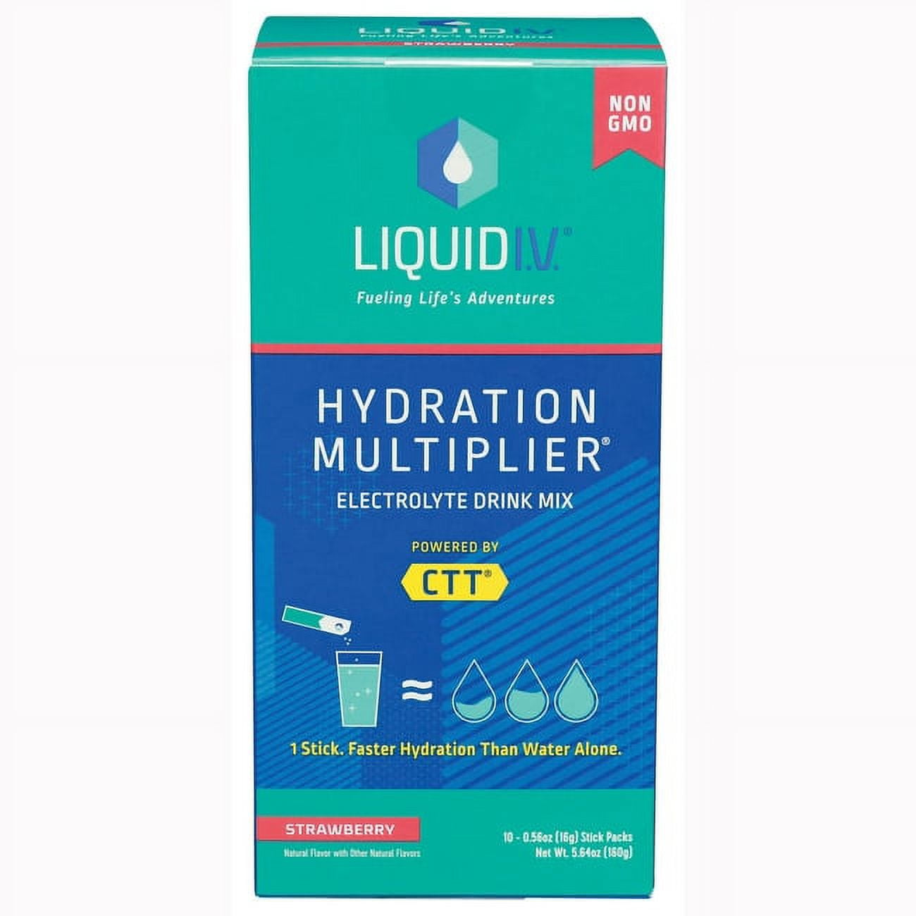 Liquid IV Hydration Multiplier Electrolyte Drink Mix - Strawberry 10 ...