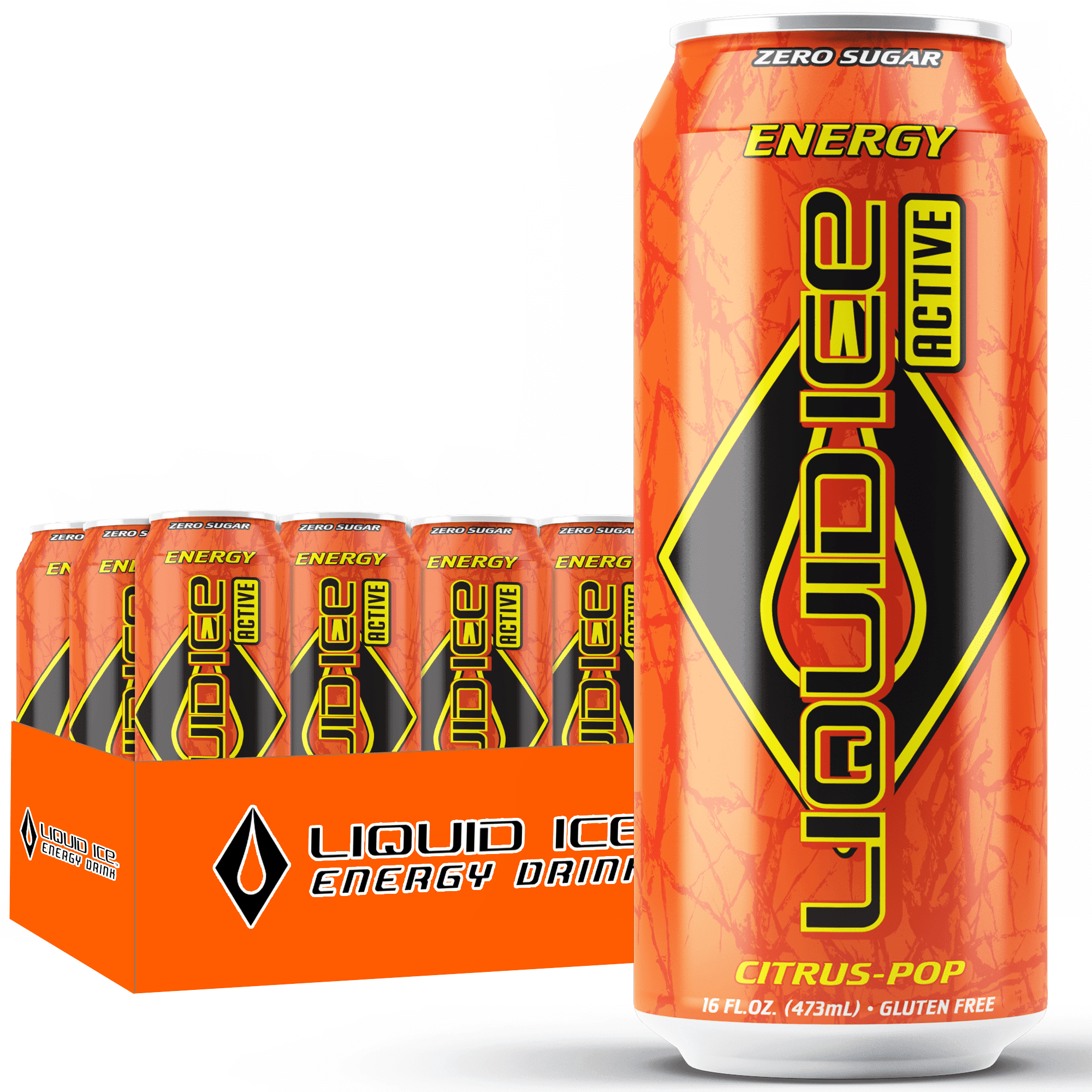 Liquid Ice Energy Drink - Citrus Pop, Orange Lemon Zest Flavor, Sugar ...