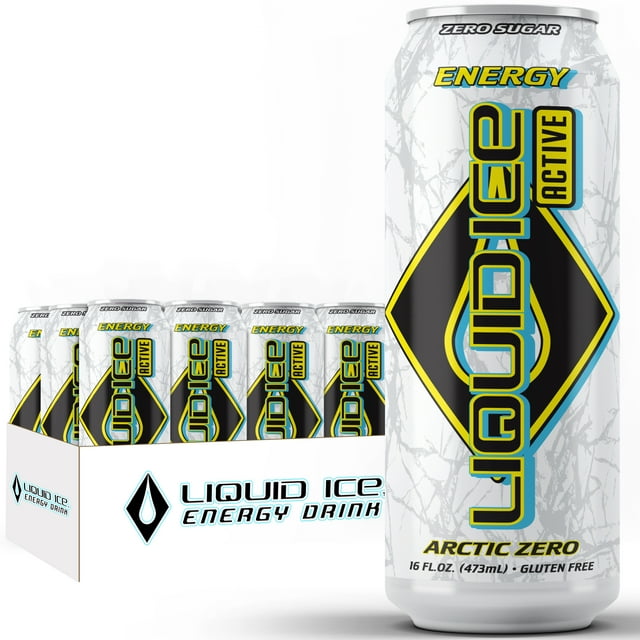 Liquid Ice Energy Drink - Arctic Zero Active, 16 Oz Cans (12 Pack ...