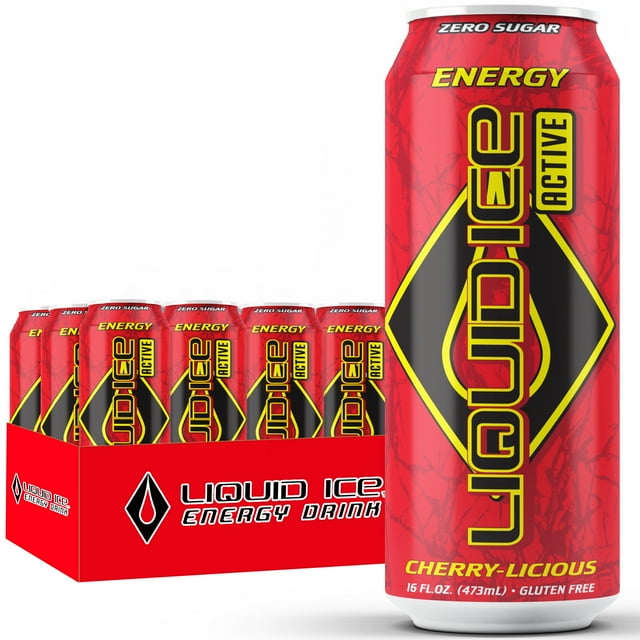 Liquid Ice Energy Drink - Cherry-Licious Active, 16 Oz Cans (12 Pack ...