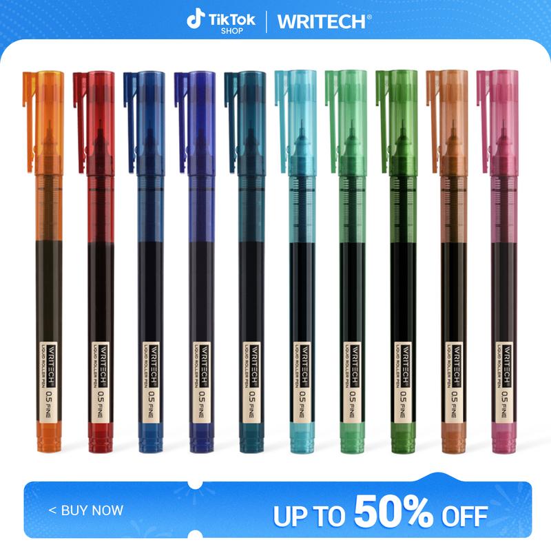 Liquid Ink Rollerball Pens 8ct Assorted Colors 0.5mm Tip for Smooth ...