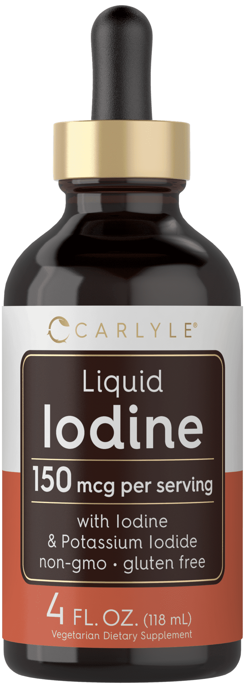 Carlyle Liquid Iodine Drops, 4 fl oz, 150 mcg, Iodine and Potassium ...