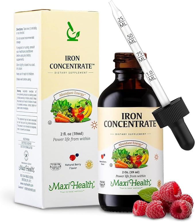 Liquid Iron Supplement for Women, Men and Kids - 15 mg Per ML Berry ...