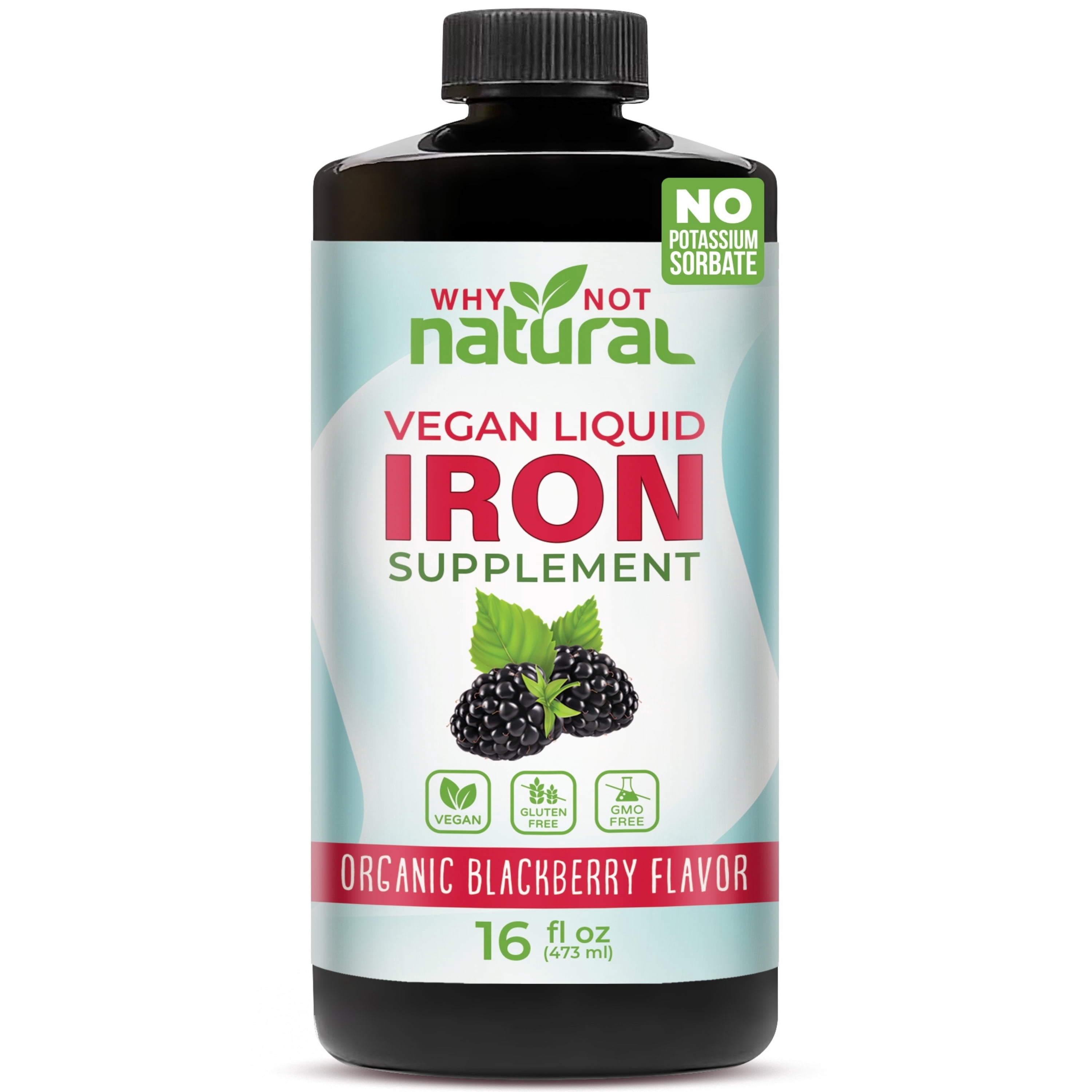 Why Not Natural Liquid Iron Supplement, 18 mg, Vegan Formula - Walmart.com