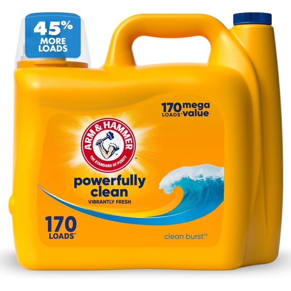 Liquid Laundry Detergent, Clean Burst Fresh, 170 fl oz, 170 Loads, HE ...
