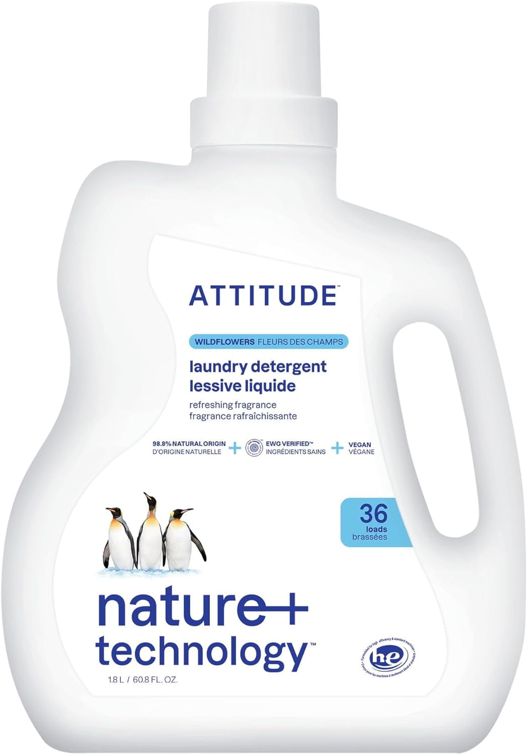 Liquid Laundry Detergent, EWG Verified, HE Compatible, Plant-Based ...