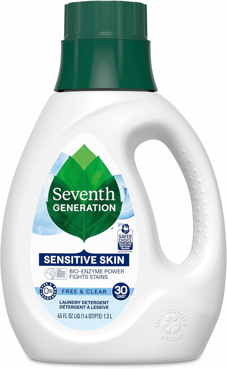 Liquid Laundry Detergent, Free & Clear, 30 Loads, USDA Certified 97% ...