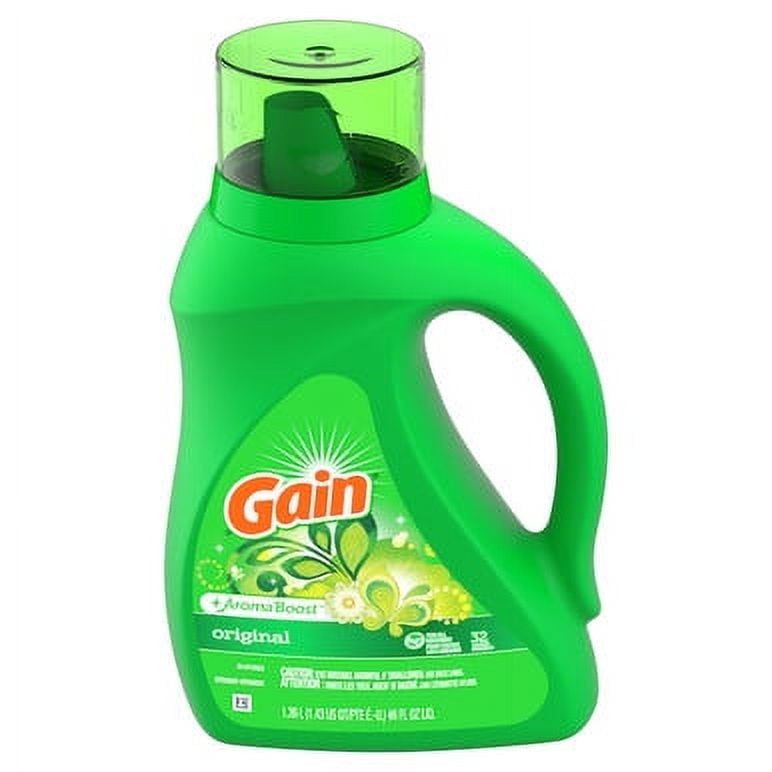 Gain Liquid Laundry Detergent, Original Scent, 46 oz Bottle, 6/Carton ...