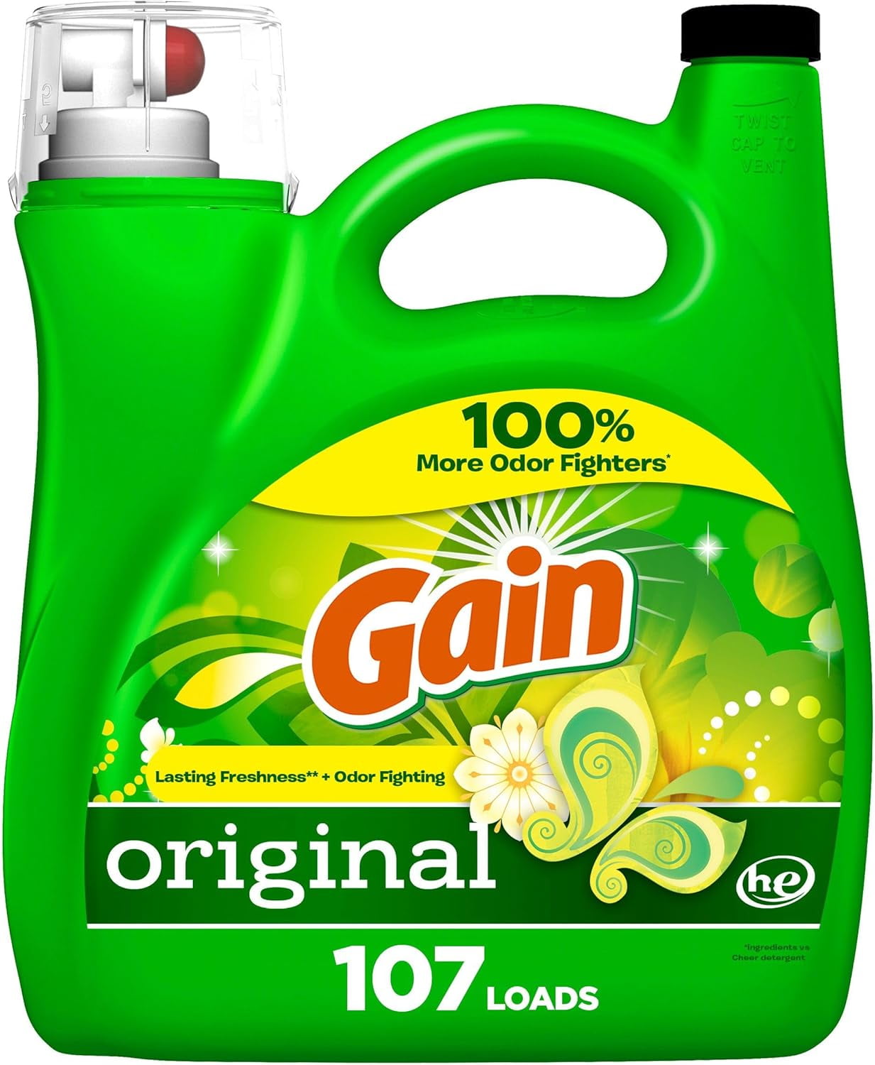 Liquid Laundry Detergent, Original Scent, 154 fl oz, 107 Loads ...