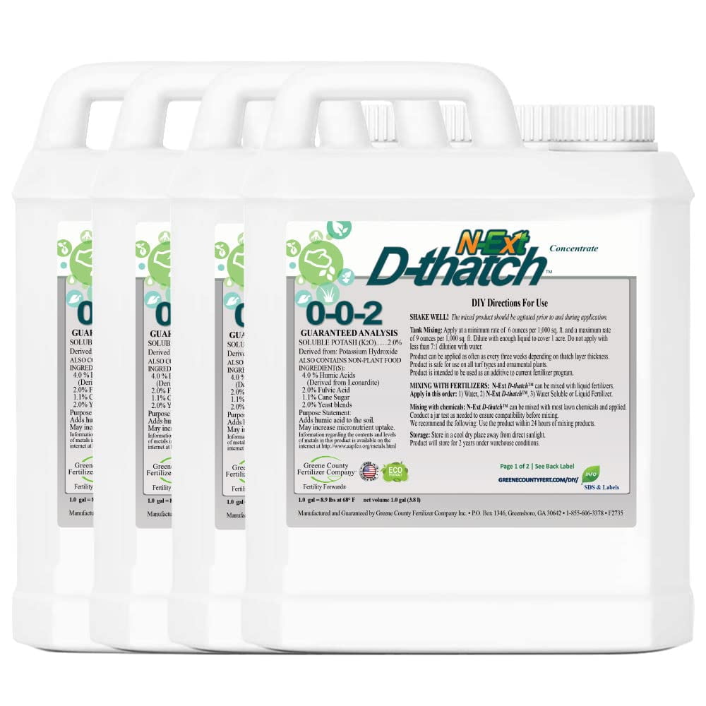 Liquid Lawn DeThatcher - 4 Gallon Pack (512 oz) Covers up to 85,200 sq ...