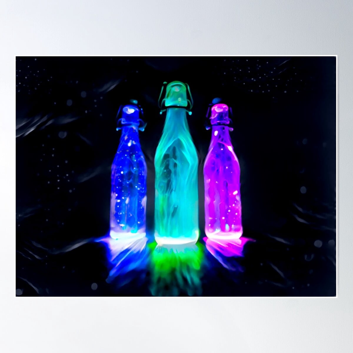 Liquid Light Blacklight Poster Wall Art, Modern Wall Decor For Living ...