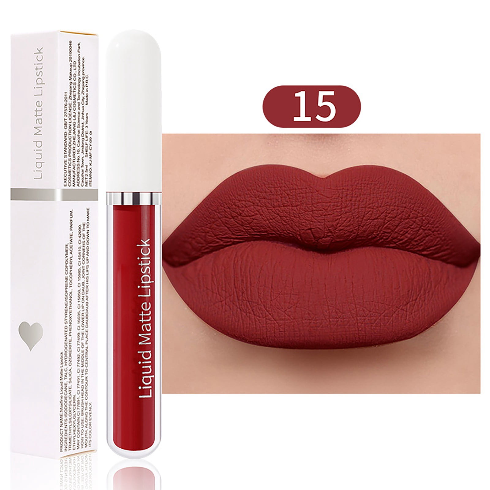 Liquid Lipstick - Deep Red Matte Lip Gloss, Long Lasting, Non-Sticky ...