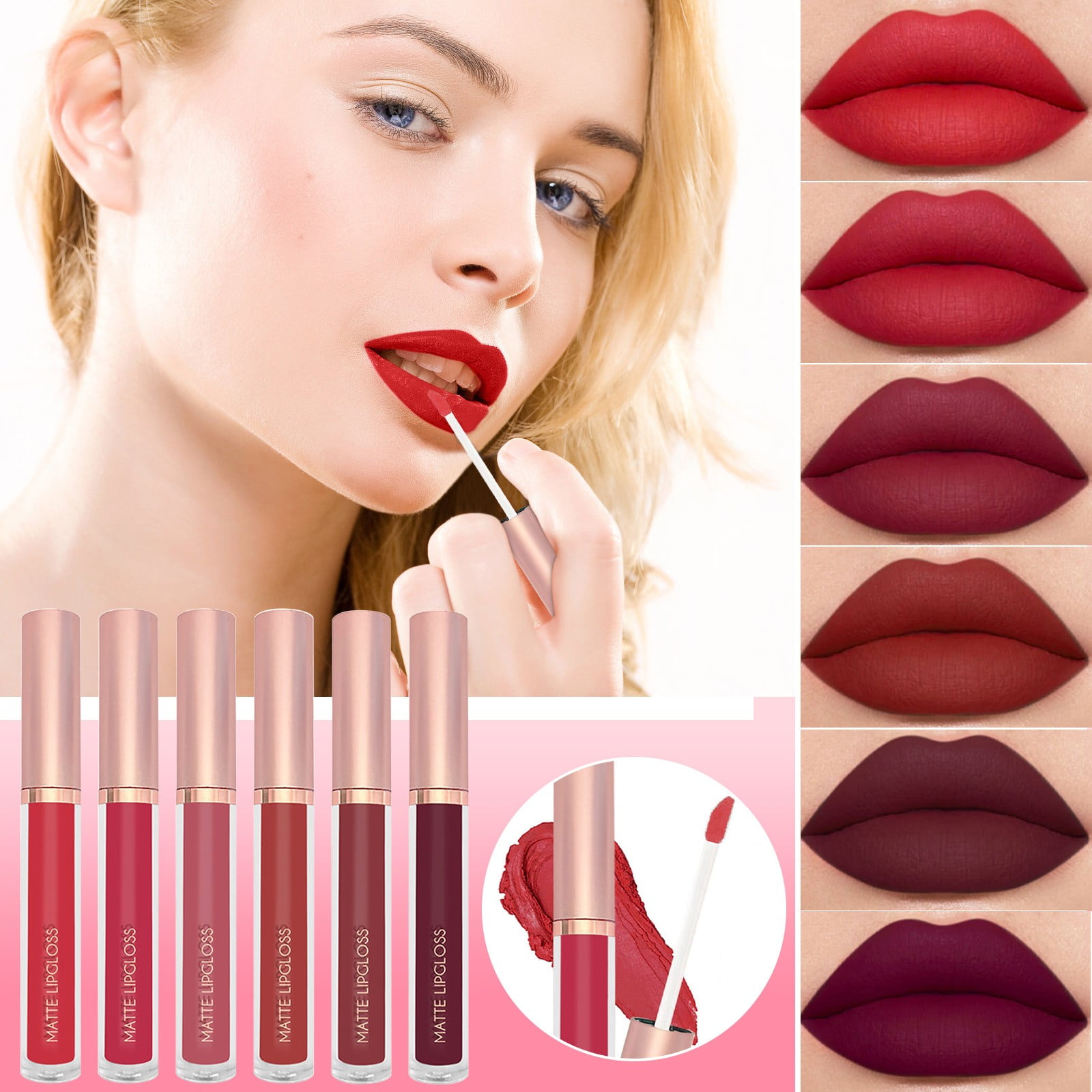Liquid Lipstick & Lip Gloss Set | Matte Finish | Long-Lasting Non-Stick ...