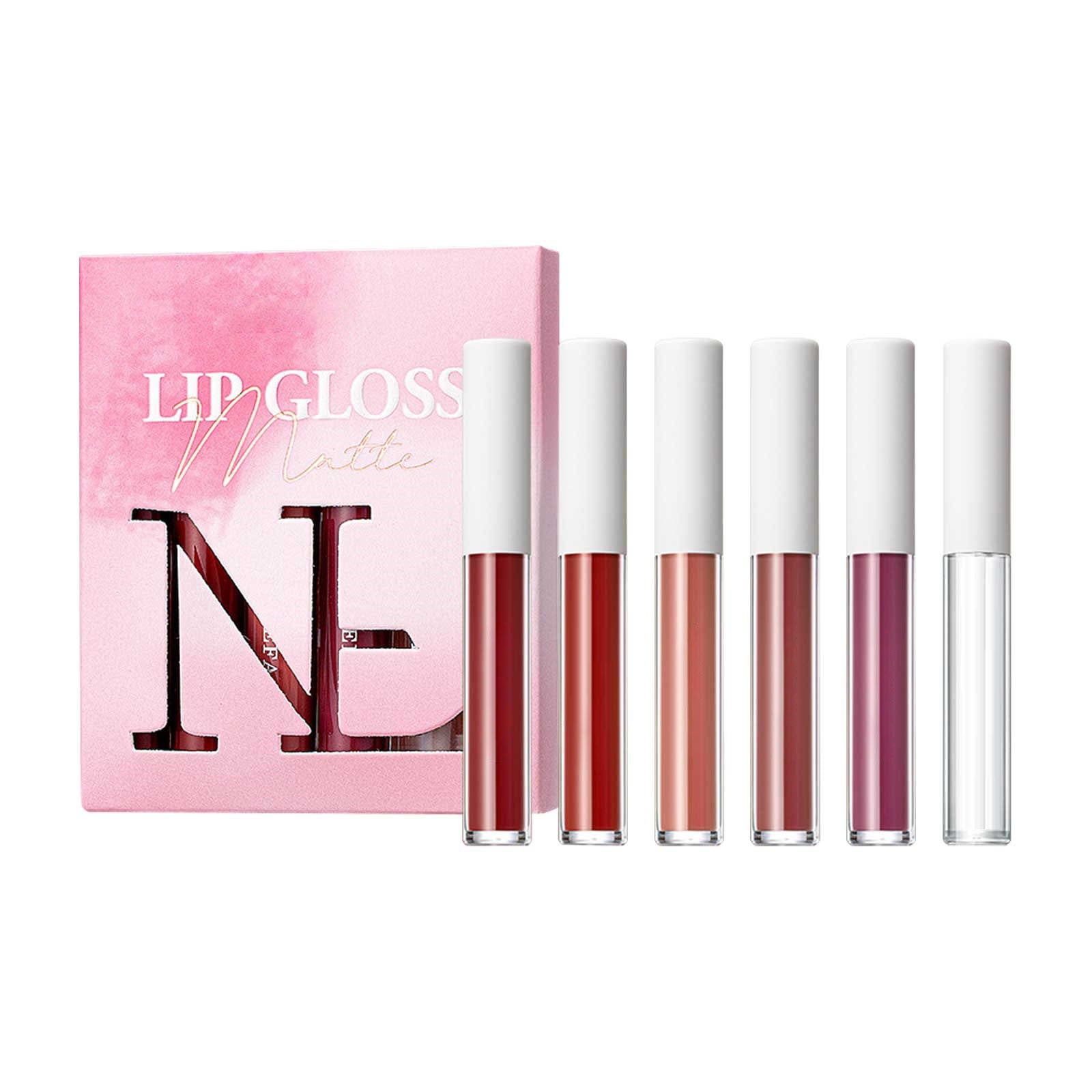 Liquid Lipstick With Lip Plumper Makeup Set Velvety Long Lasting High ...