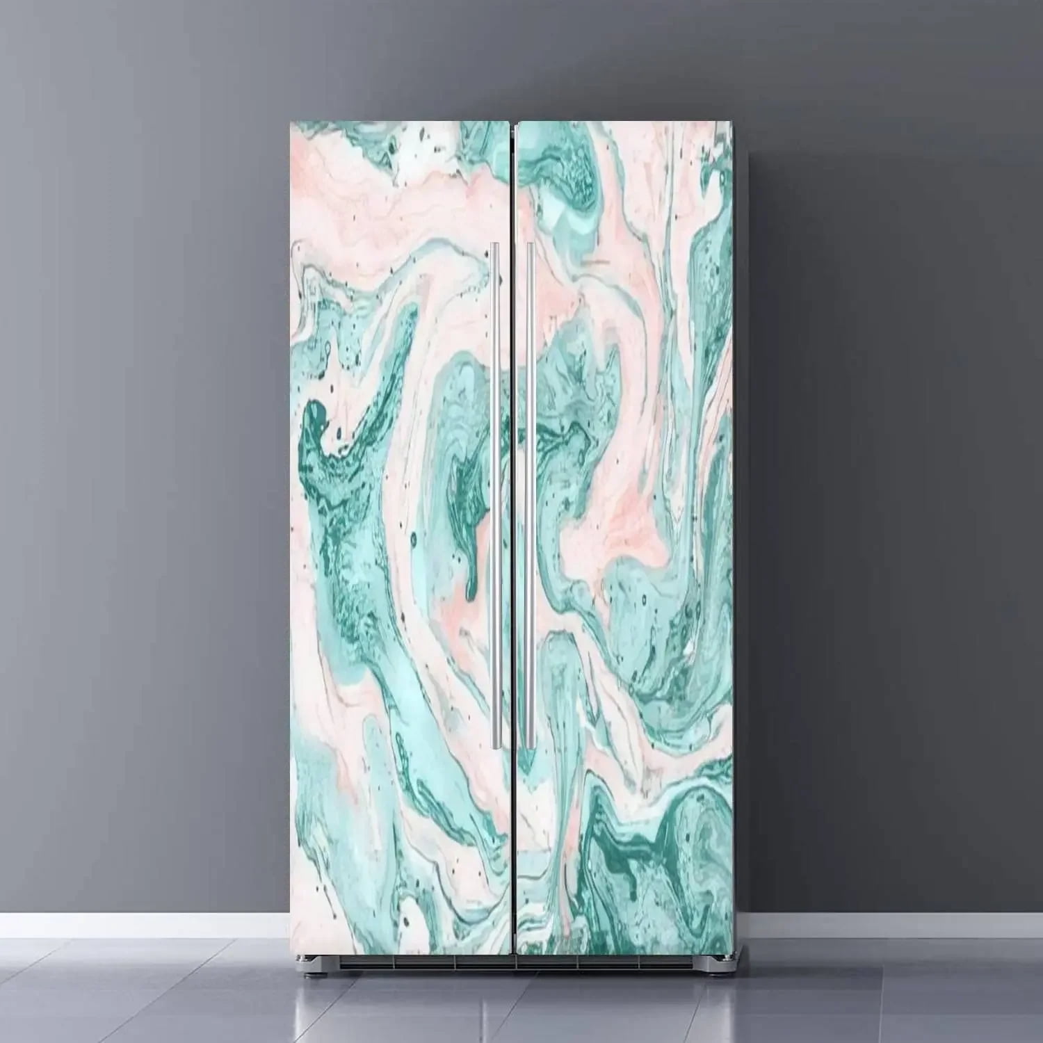 Liquid Marble Texture Refrigerator Stickers Abstract Blue Marbling ...