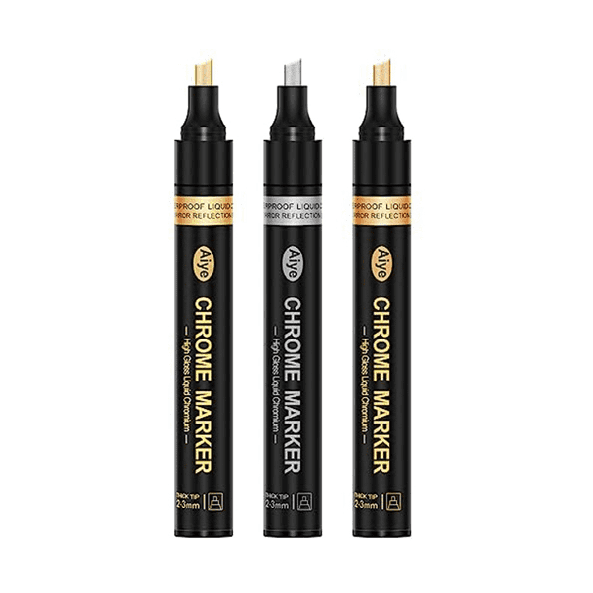 Liquid Mirror Chrome Markers, 3 Colors Permanent Metallic Markers, 2 ...