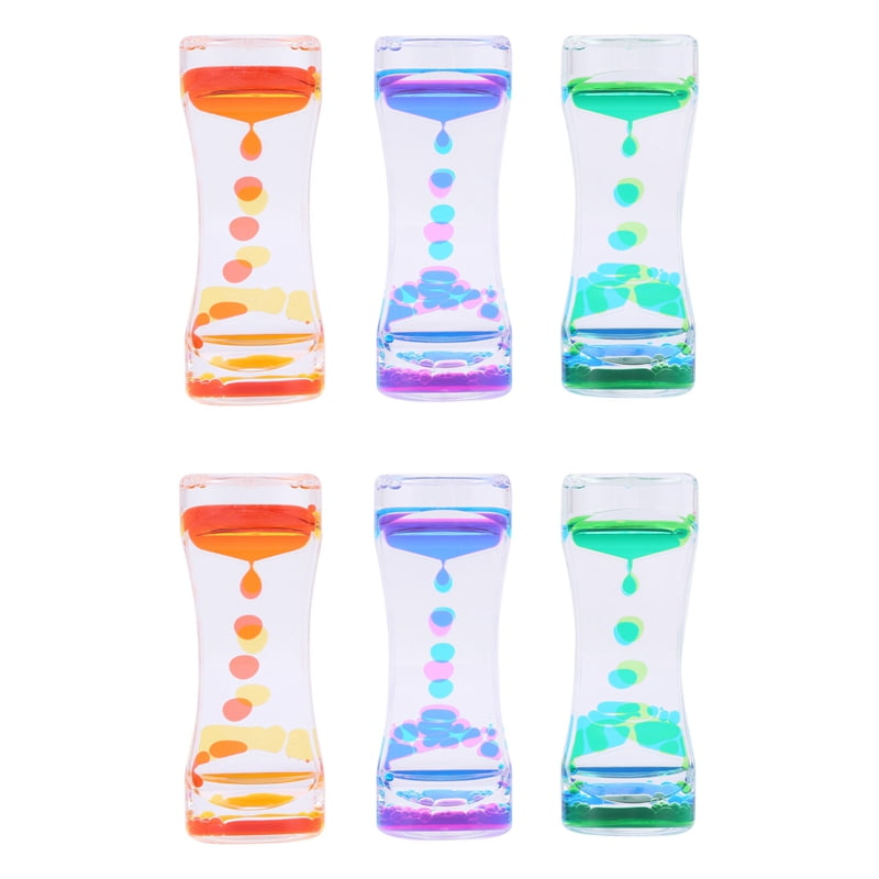 Liquid Motion Bubbler for Kids and Adults 6 Pack Colorful Hourglass ...